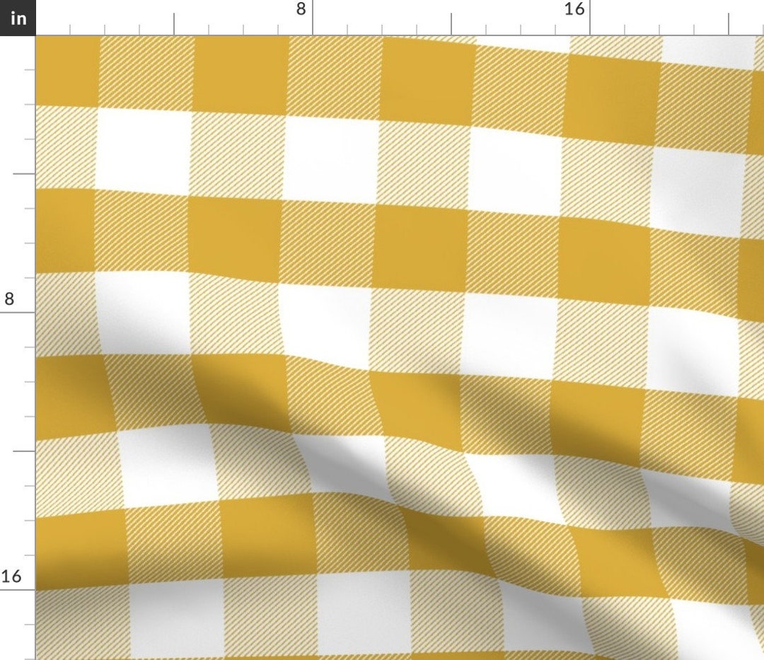 Yellow Gingham Fabric Mustard Gingham Check Tartan Check - Etsy