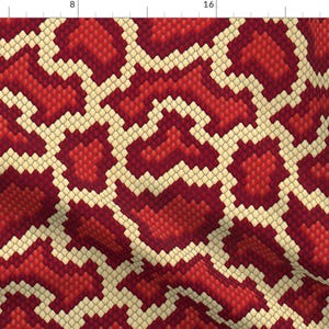 Python Pattern Fabric - Fiery Python by Willowbirdstudio - Python Red ...