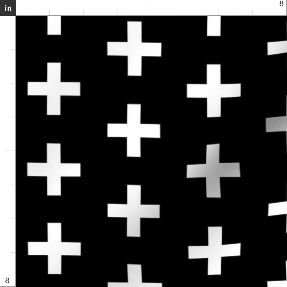 Cross Fabric Black and White Cross Plus Custom Fabric by - Etsy