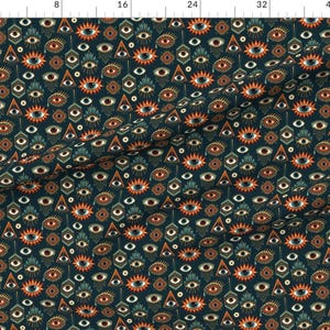 Eyes Fabric All Eyes by Michaelzindell Evil Eyes Black Orange Blue ...