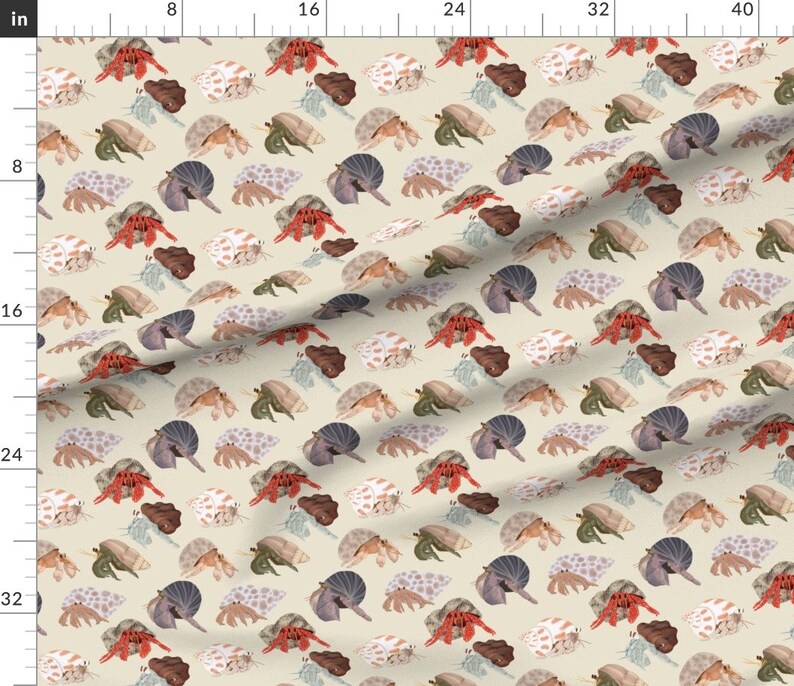 Hermit Crabs Fabric Hermit Crabs by Amy Hadden Hermit Crab - Etsy