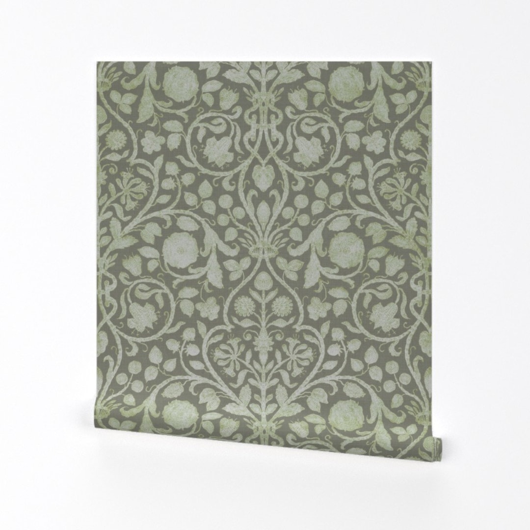French Wallpaper - Provence in Spring Green and Storm by ...