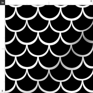 Scale Fabric 2 Fish Scale Pattern Black and White | Etsy