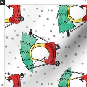 Car Fabric Kids Car Christmas Tree Watercolor W/ Snow - Etsy