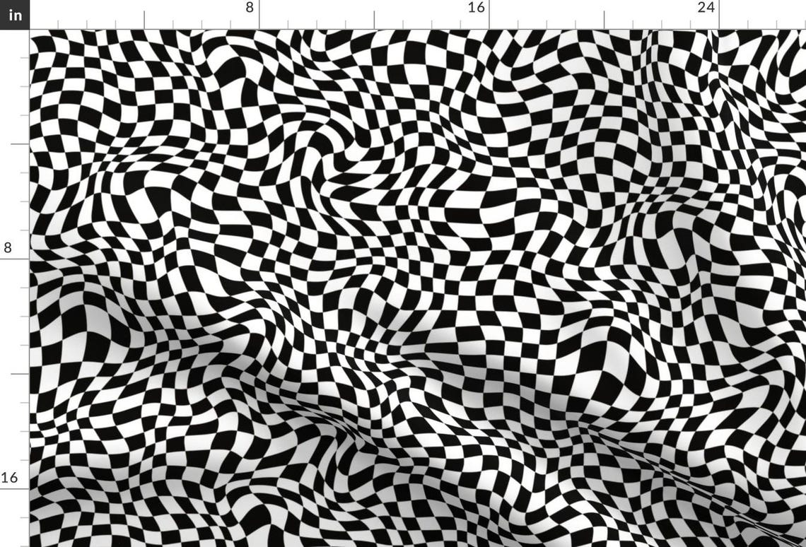 90s Check Apparel Fabric - Y2k Checkerboard by Anthea_jacklin - Black ...