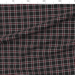 Uniform Fabric High School Uniform Plaid black/red/white - Etsy