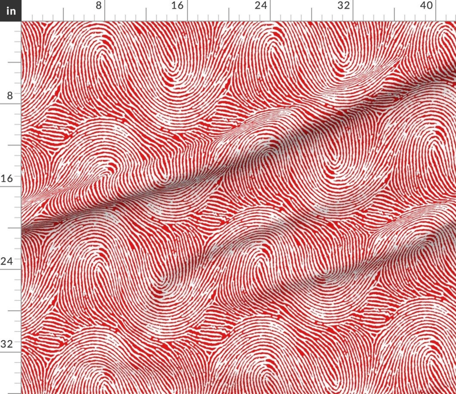 Red Fingerprints Fabric Finger Stripes by Ben Goetting - Etsy