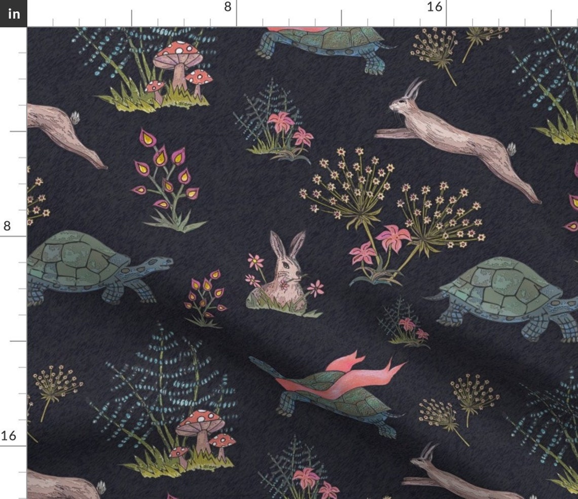 Tortoise and the Hare Fabric Tortoise and Hare by - Etsy