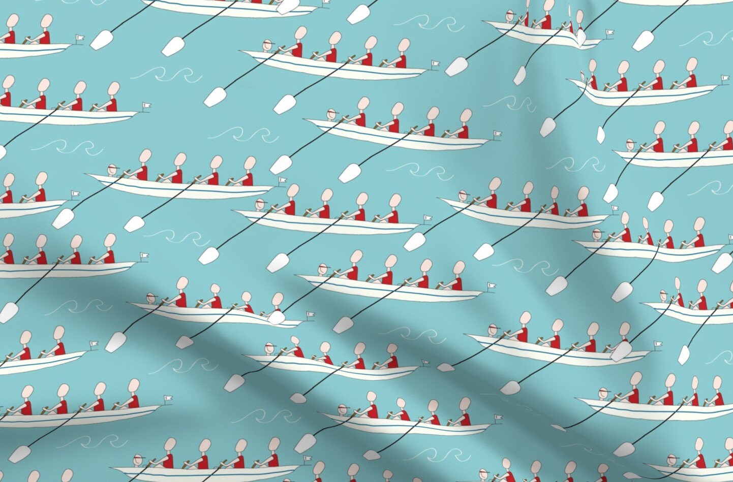Row Crew Fabric Crew Rowing By Cathleenbronsky Crew Boat | Etsy