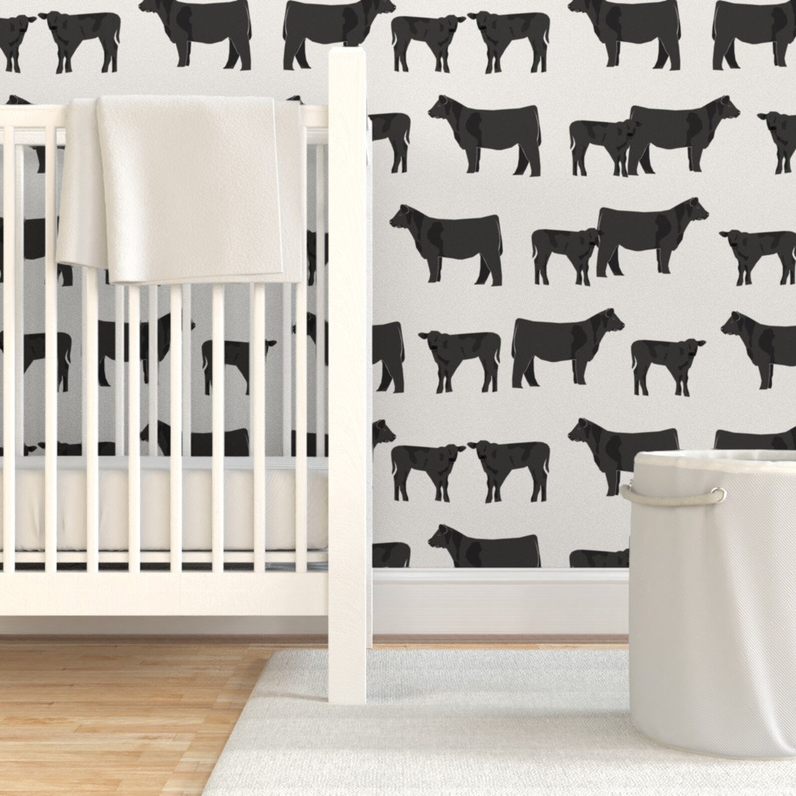 Angus Wallpaper Black Angus Fabric Cattle by Petfriendly - Etsy