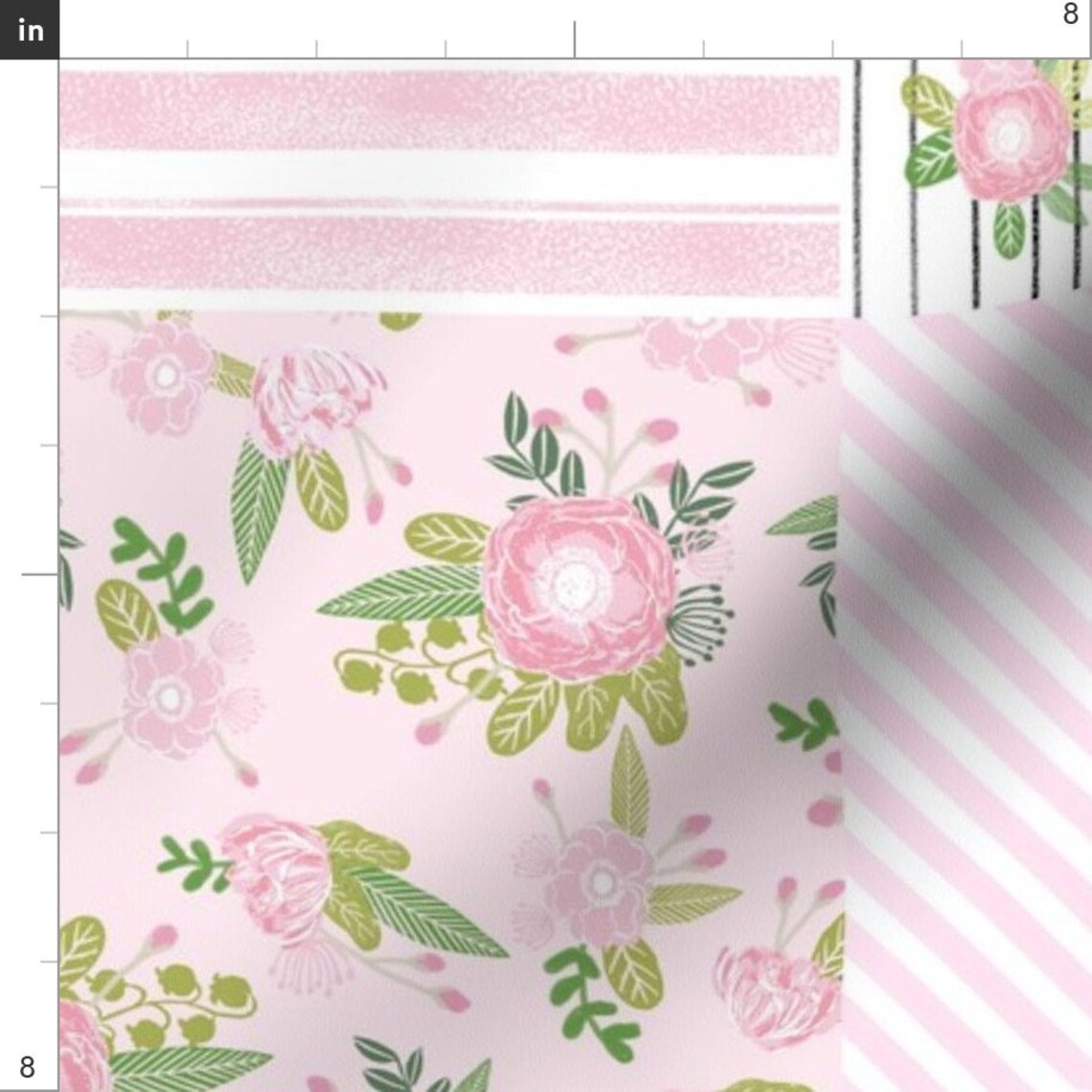 Pink Cheater Quilt Fabric Monogram Quilt Letter K Girls Pink - Etsy