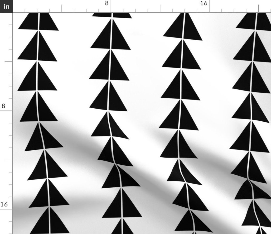 Black Triangle Fabric Black Triangle Arrows by Modfox - Etsy
