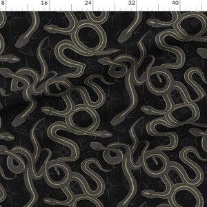 Gothic Snake Fabric - Snakes and Runes by Samposnick - Whimsigoth ...