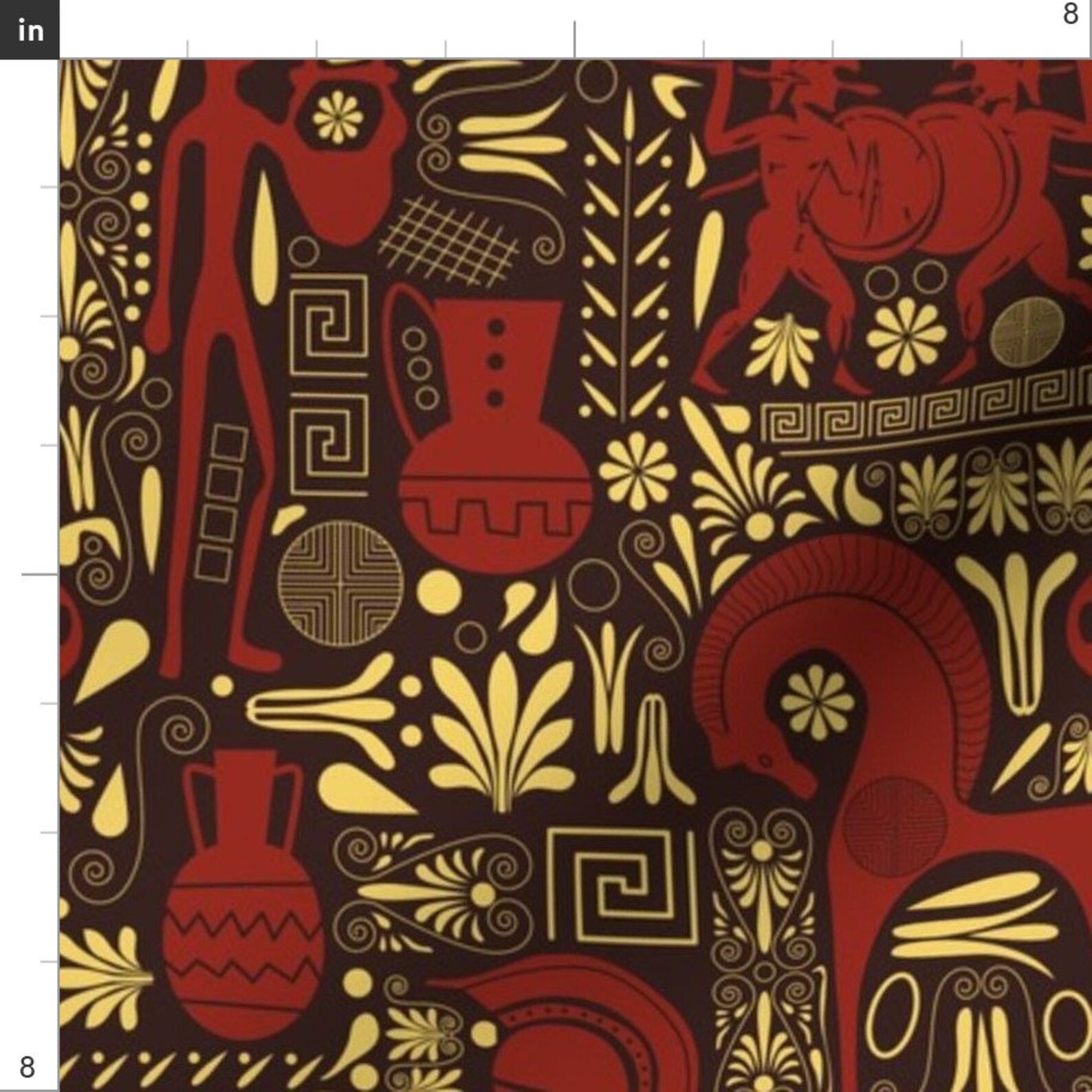 Greek Art Fabric Greek Artifacts by Diseminger Greek Art | Etsy