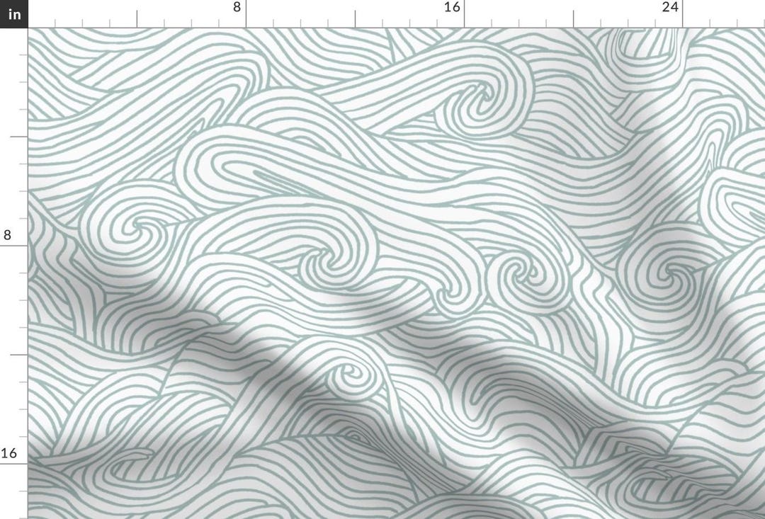 Abstract Blue Ocean Apparel Fabric - Tumbling Waves by Abby-shenker ...