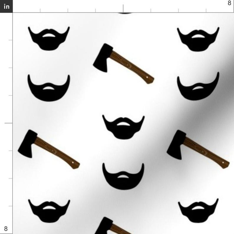 Black Beard Fabric - Black Beard by Littlearrowdesign - Woodland Beard ...
