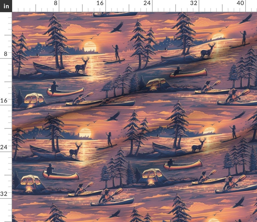 Summer Lake Fabric Sunset at the Lake by Joel Jensen | Etsy