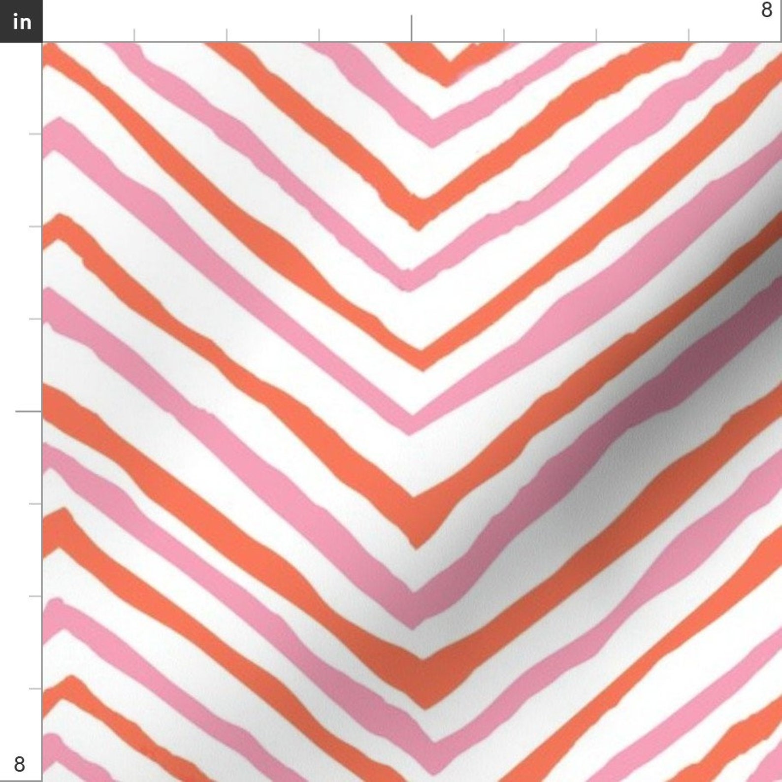 ChevronFabric Zig Zag Orange Pink Chevron Stripes By Jenlats | Etsy