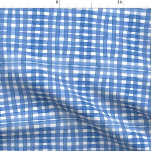 Blue Gingham Watercolor Fabric Sky Gingham by Cest_la_viv Watercolor ...