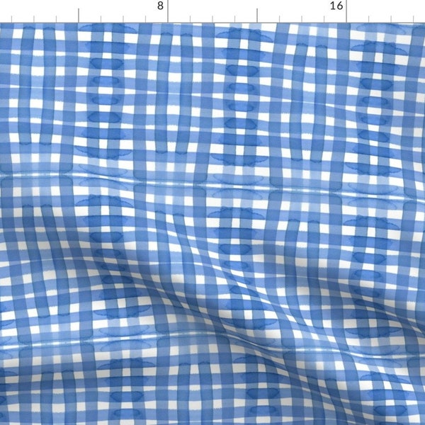Gingham Watercolor Fabric - Etsy