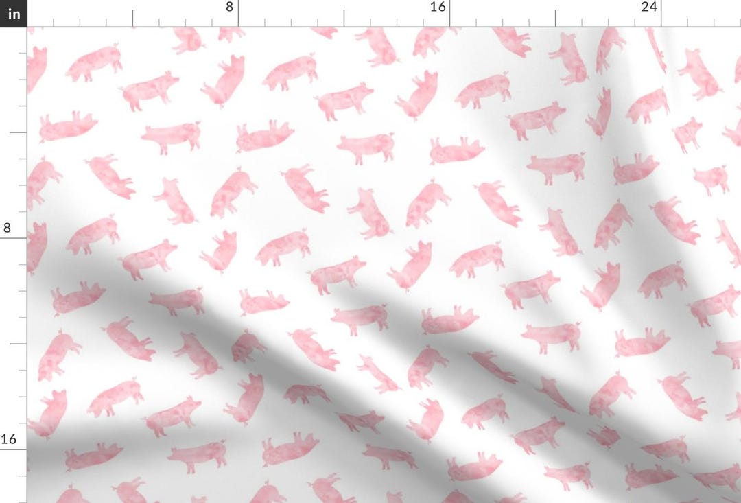 Watercolor Pigs Fabric - Pig Toss by Littlearrowdesign - Watercolor ...