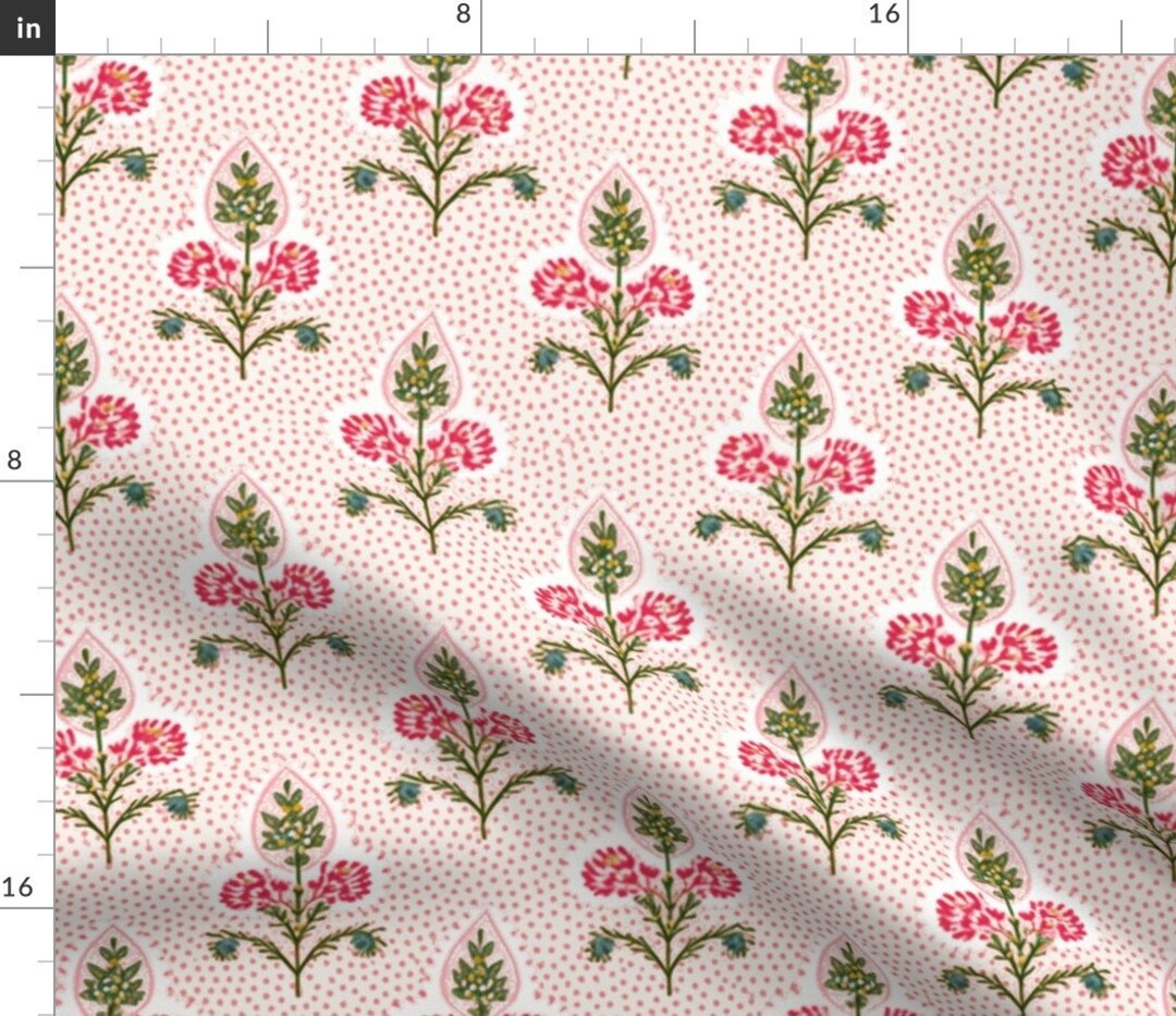 Grandmillennial Fabric an Ideal Bloom Pink by Whitneyenglish Pink Green ...