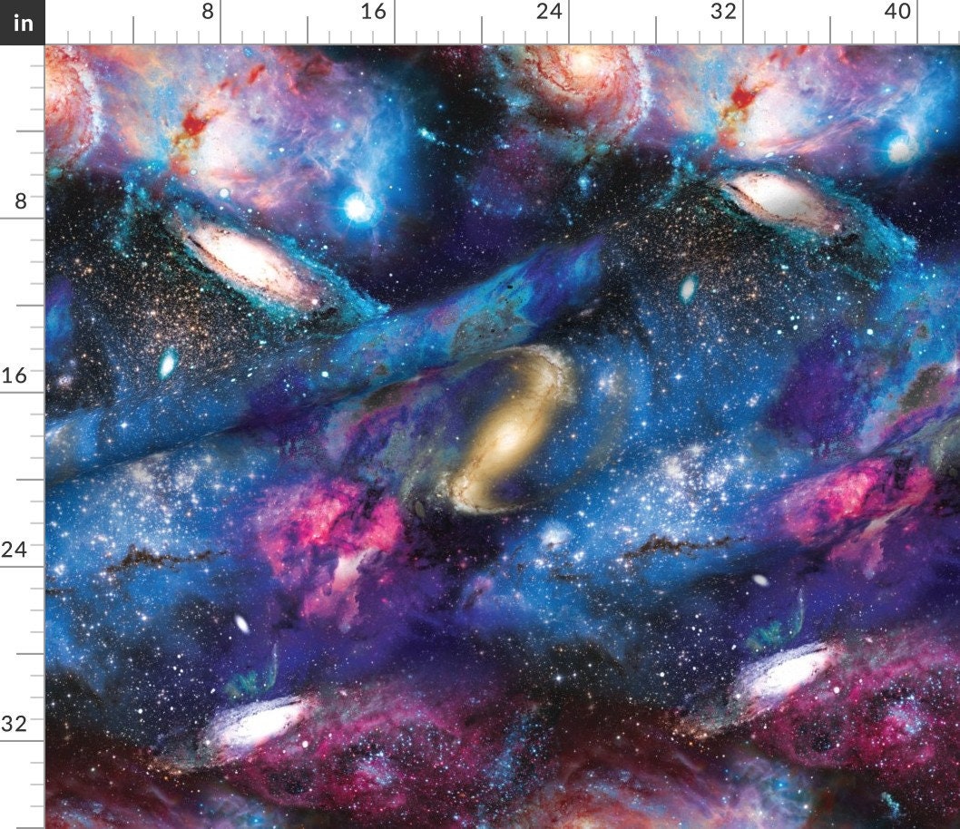 Galaxy Fabric Galactic Dreams by Xoxotique Abstract Galaxy - Etsy
