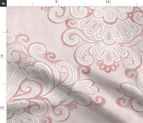 Jumbo Scale Pink Rococo Fabric Romantic Rococo Damask by - Etsy