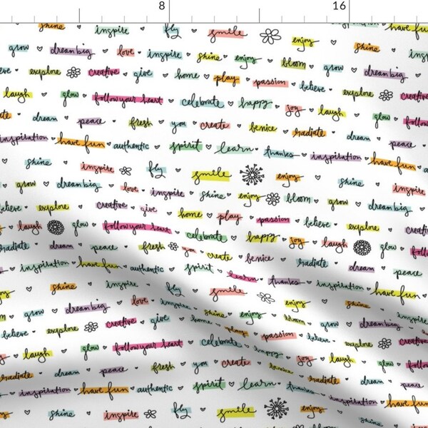 Text Print Fabric - Etsy