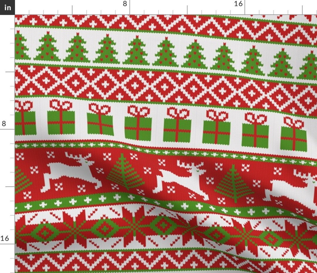 Fair Isle Christmas Fabric Christmas Fair Isle Pattern by Svetlana ...