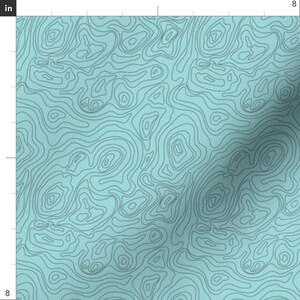 Topography Fabric Topographic Map in Blue by - Etsy