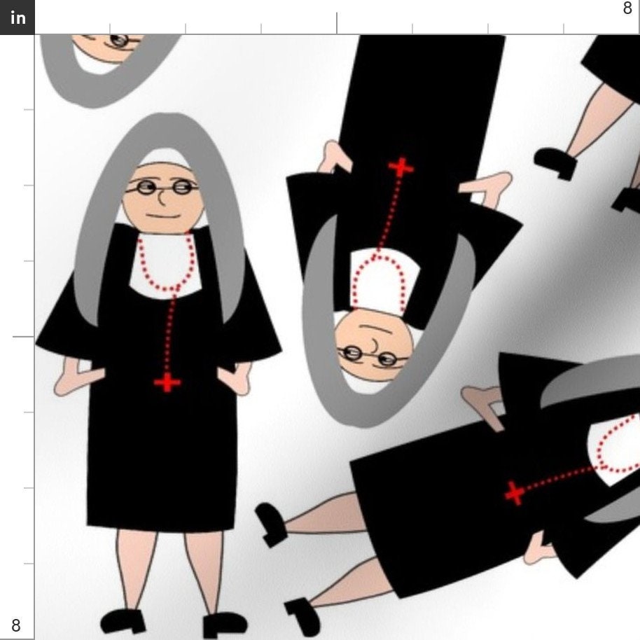Nuns Fabric Nun In Traditional Habit By Hot4tees BgYahoo | Etsy