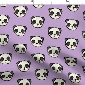 Panda Fabric Purple Pandas by Almostnoelle Purple Panda - Etsy