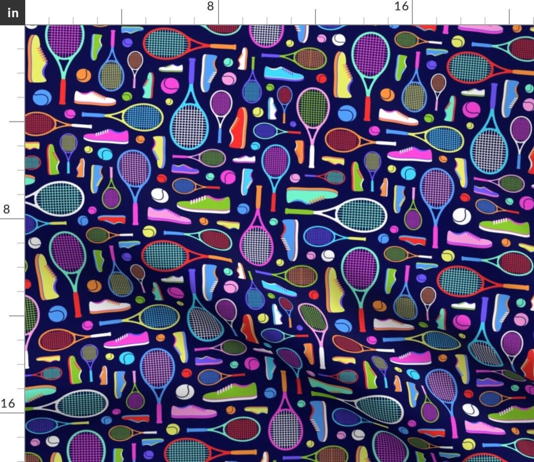 Tennis Fabric Tennis Pop by Catalinakim Colorful Retro 1990s Tennis ...