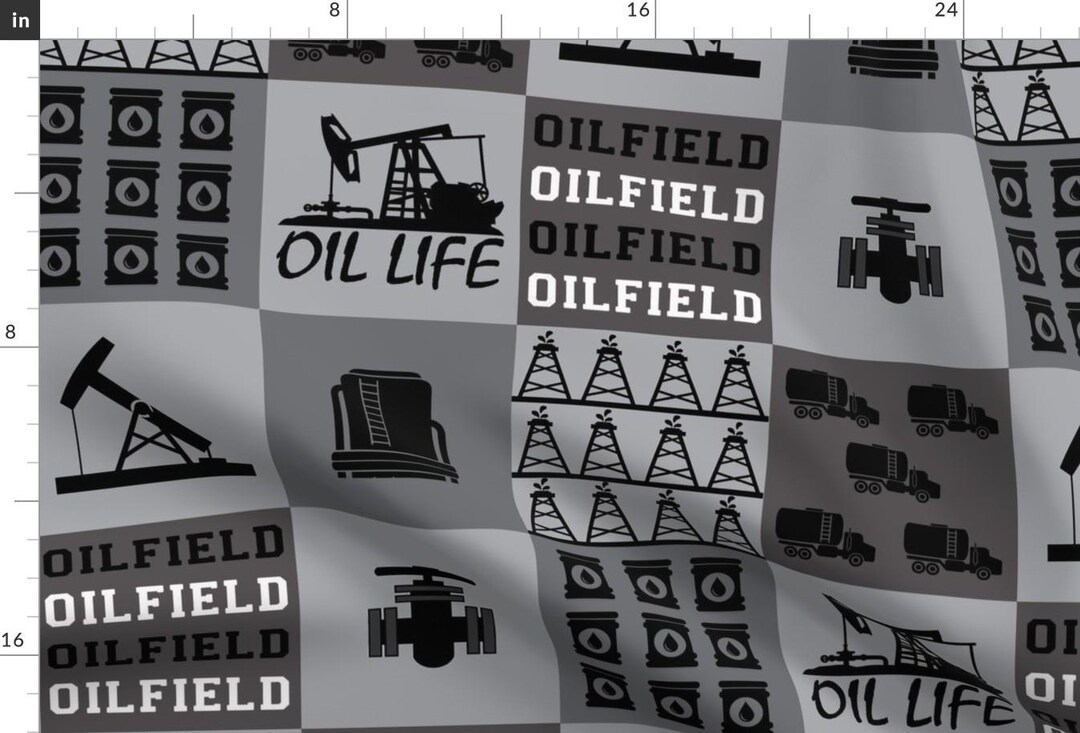 Oilfield Gray Quilt Fabric Oilfield Patchwork 6 Inch Squares by ...