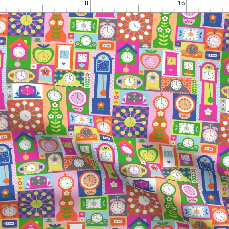 Clock Fabric - Etsy