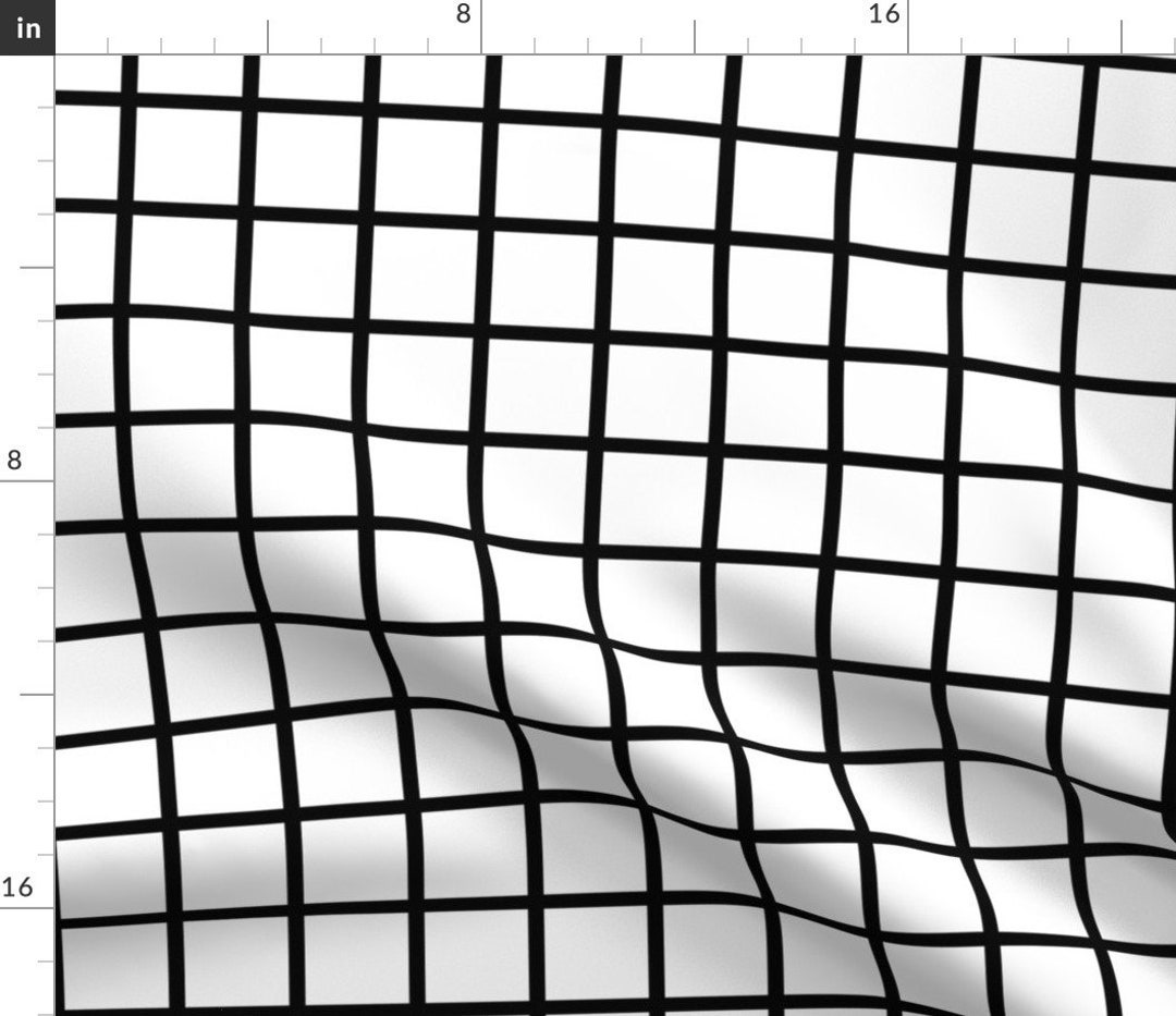 Black and White Fabric Grid Black on White by Sylviaoh - Etsy