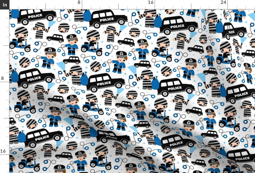 Police Fabric - Thiefs Cops & Robbers Police Theme by Littlesmilemakers ...