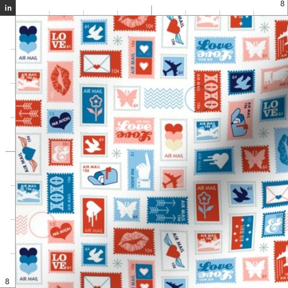 Book of Stamps Fabric Postal Service Snail Mail Postmark - Etsy