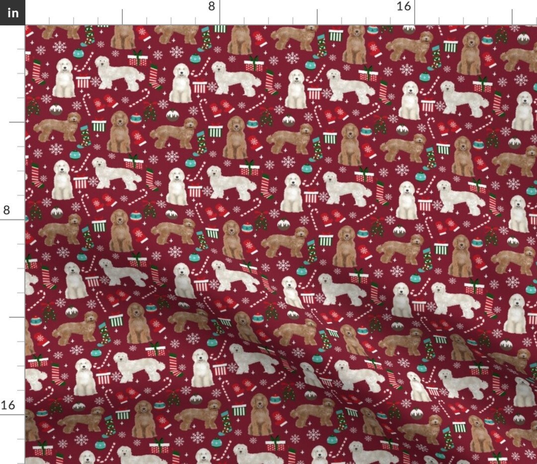 Labradoodle Fabric Labradoodle Dog Breed Fabric Christmas Stockings ...
