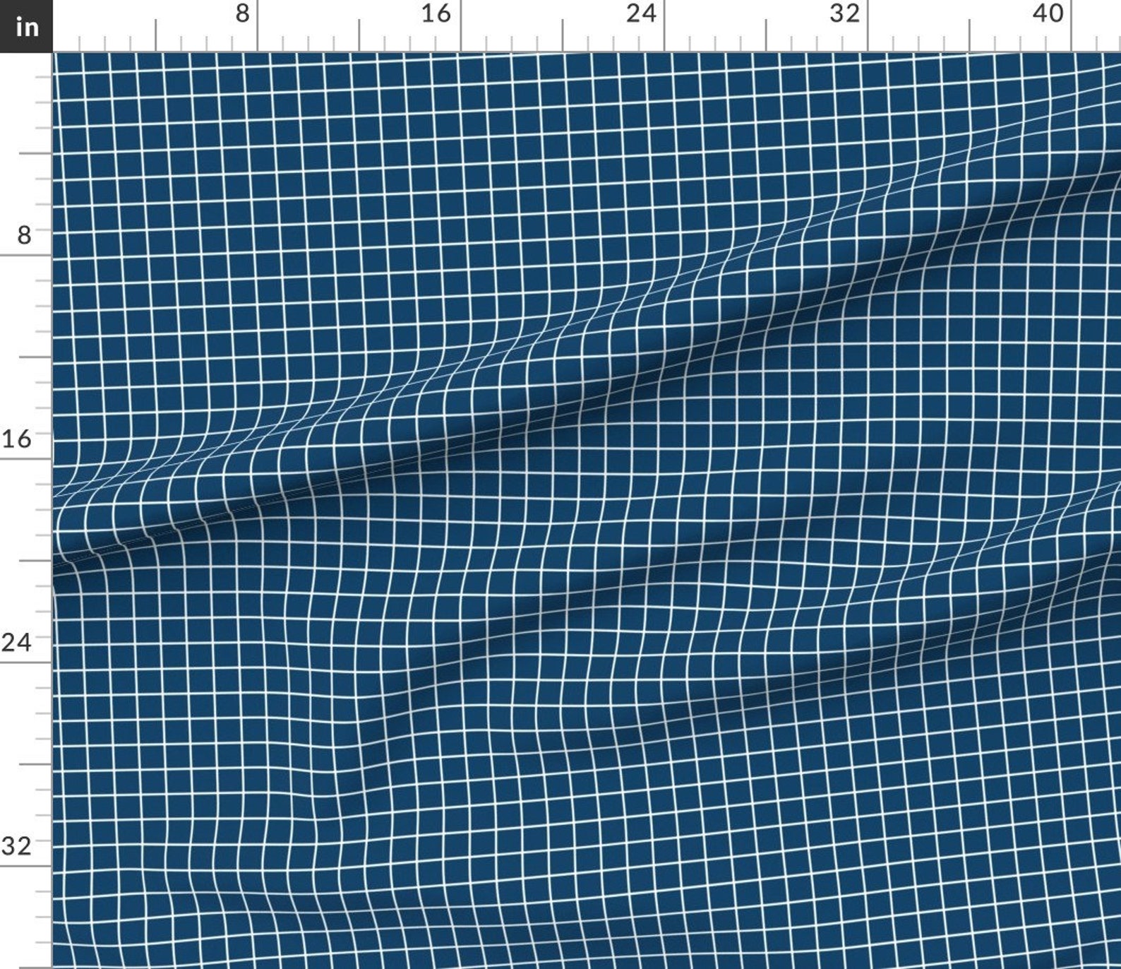 Grid Fabric Navy Blue Windowpane Grid 1 Reversed - Etsy