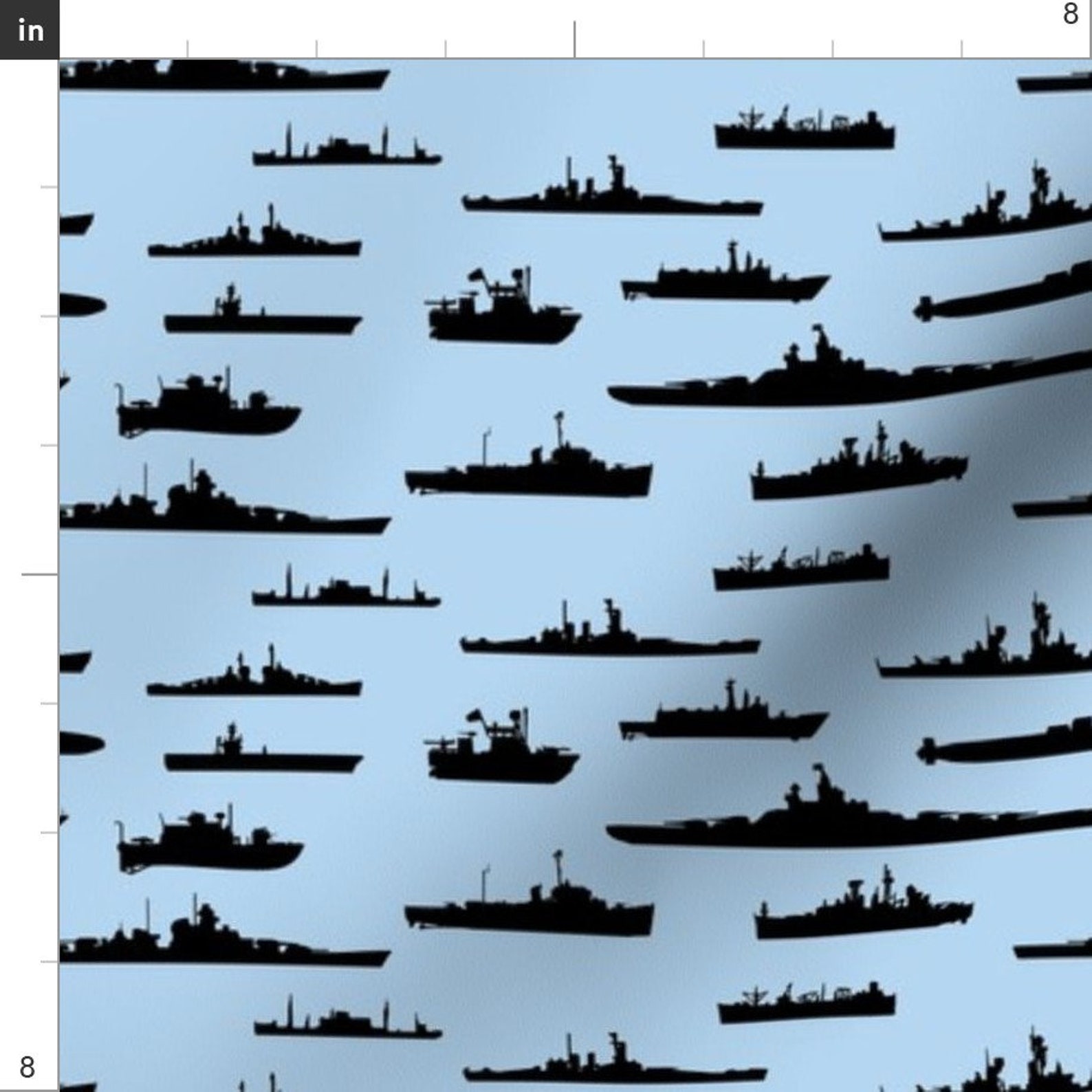 Battleships Fabric Blue Fleet by Thin Line Textiles Marine - Etsy