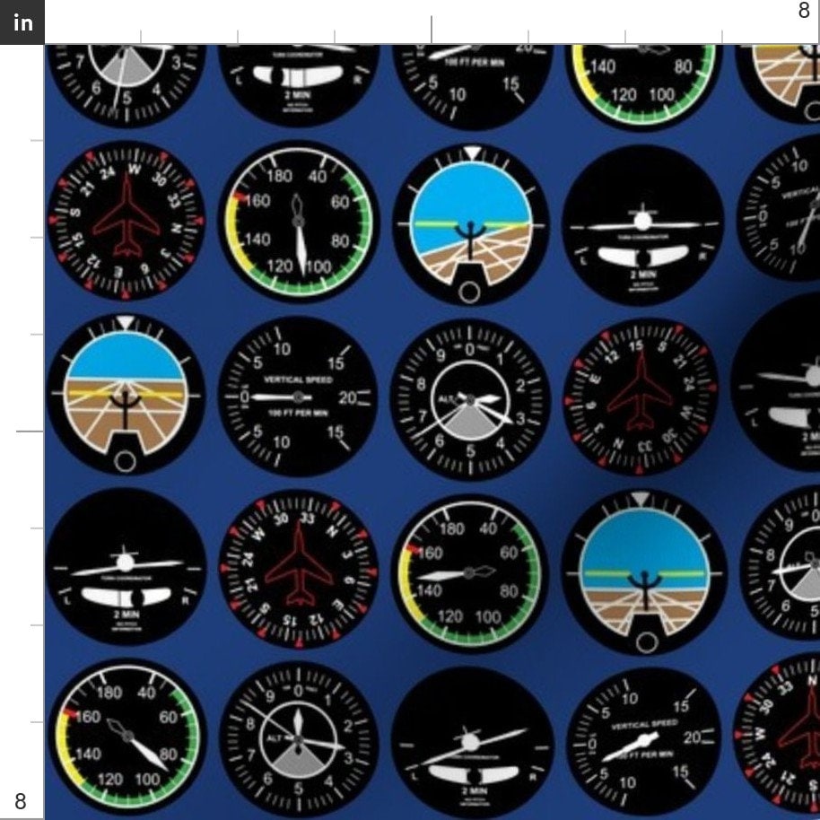 Aviation Fabric Flight Deck navy Deep Blue Airplane Dials | Etsy