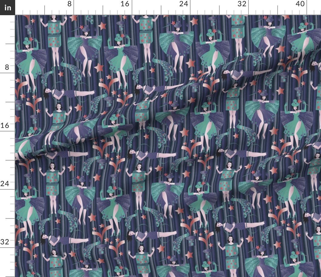 Magician Fabric Magic in Green by Kociara Magician Magic - Etsy