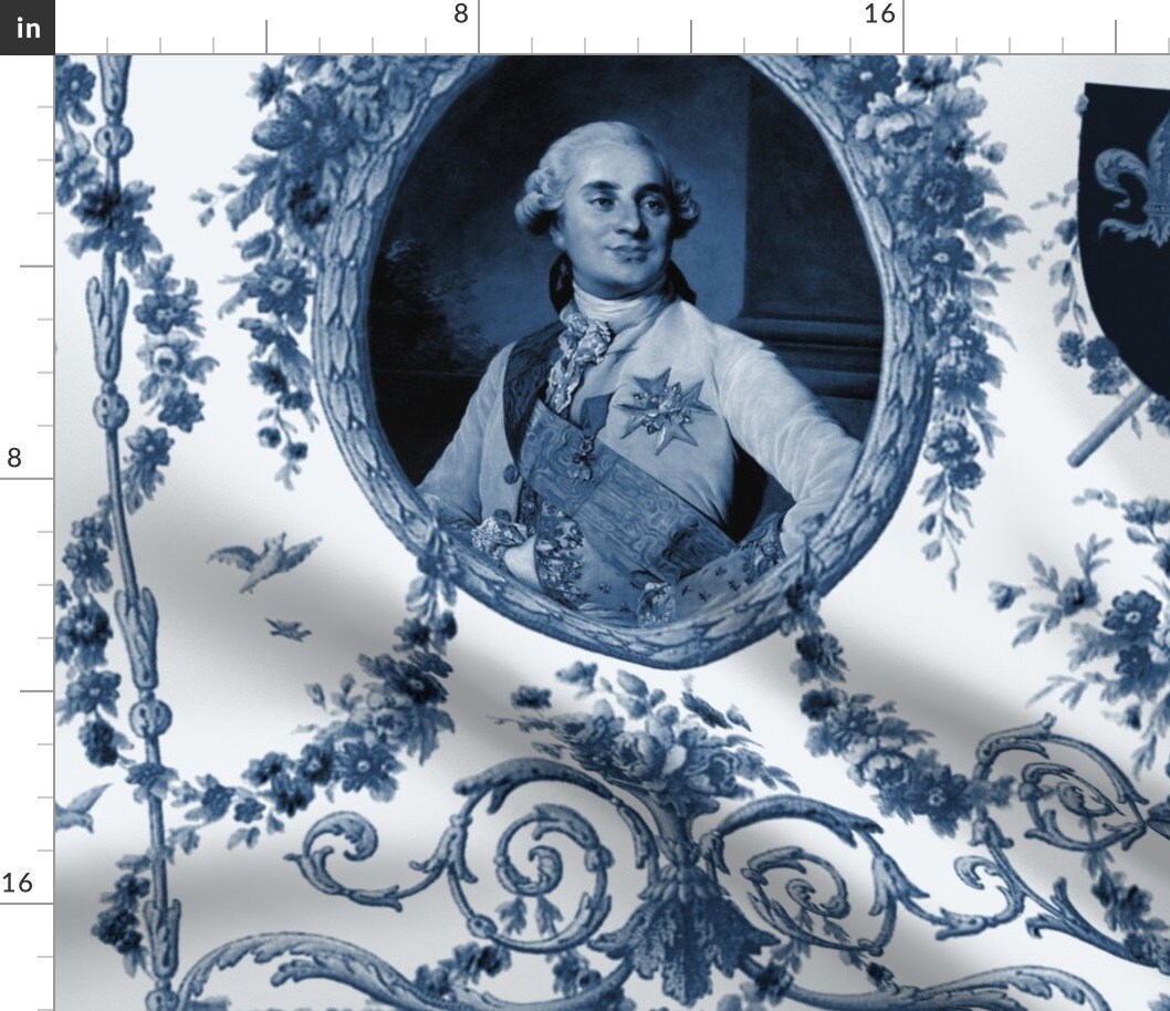 Blue and White Rococo Fabric Rococo Lovers Louis Xvi Marie | Etsy