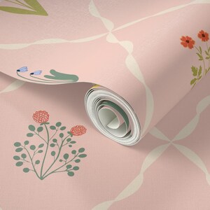 Cottagecore Wallpaper - Tudor Cottage Pink by Ashleyminette - Diamond ...