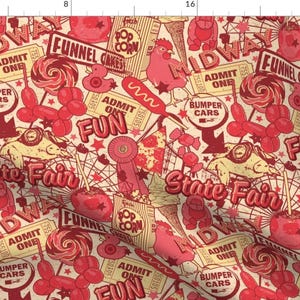 State Fair Fabric Retro Red State Fair by Mariafaithgarcia Carnival Fun ...