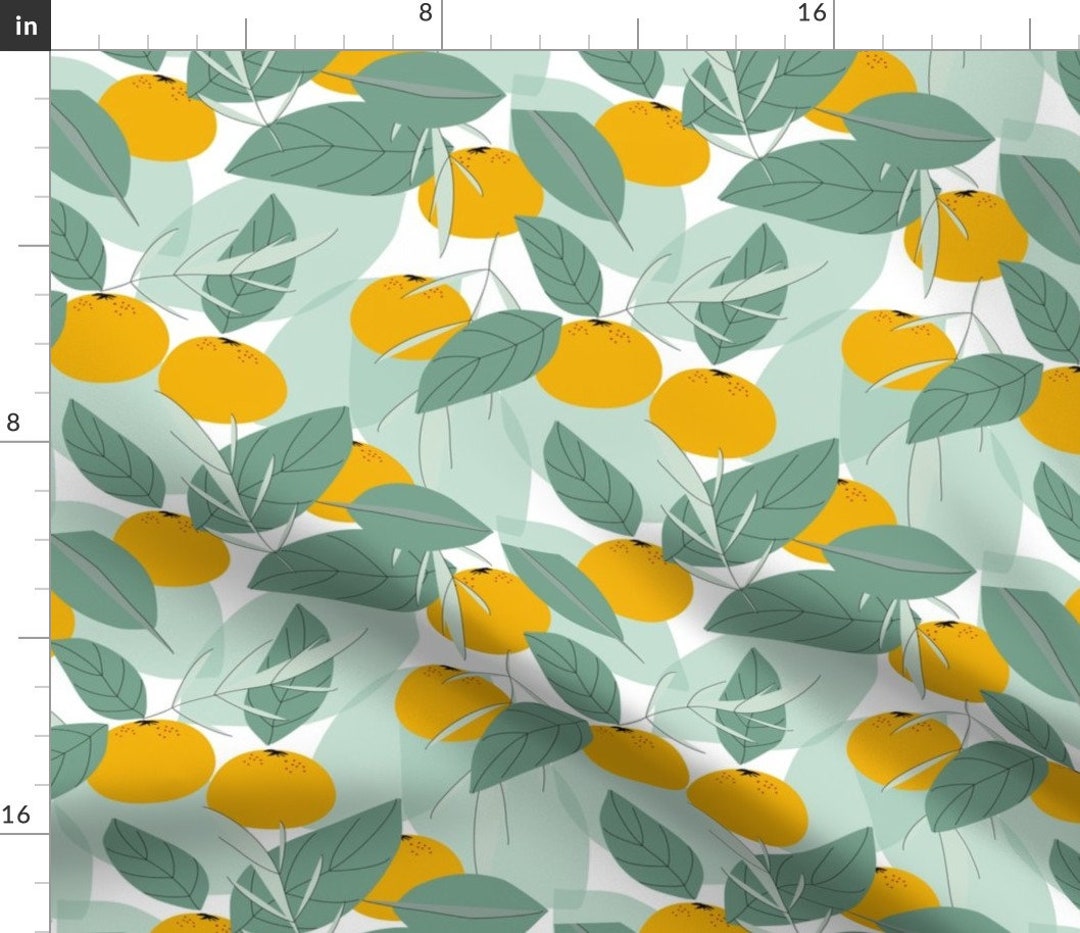 Tangerines Fabric Tangerines by Mirimo Design Oranges - Etsy