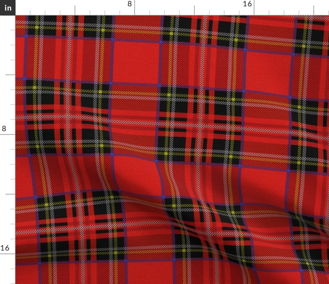Red Stewart Plaid Fabric Royal by Peacoquettedesigns Scottish Tartan ...