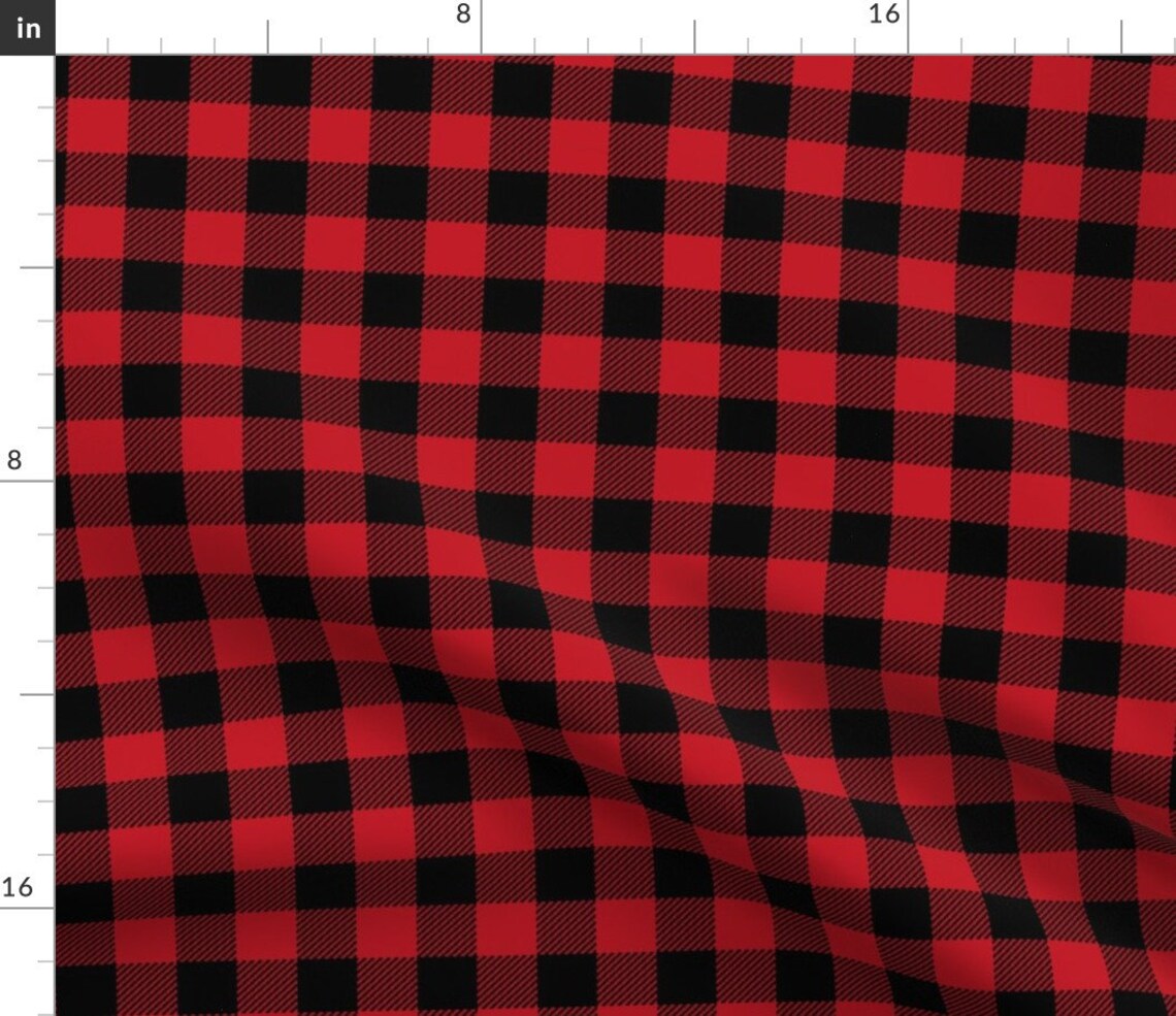 Buffalo Check Plaid Fabric Buffalo Plaid Black & Red | Etsy